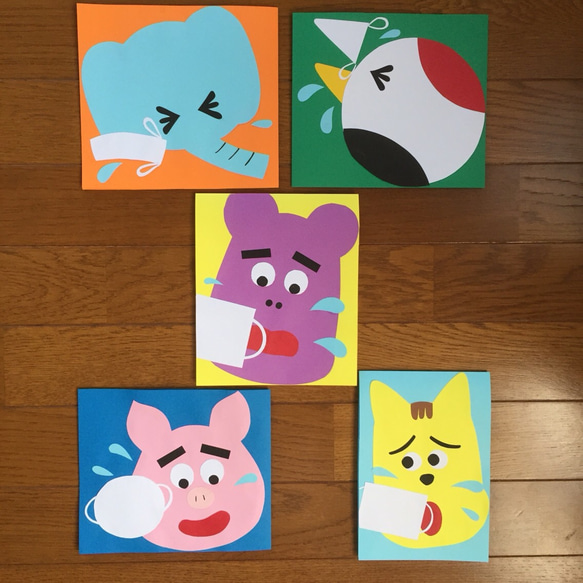 再販 ペープサート【コンコンくしゃん】 雑貨・その他 handmade a_o 通販｜Creema(クリーマ)