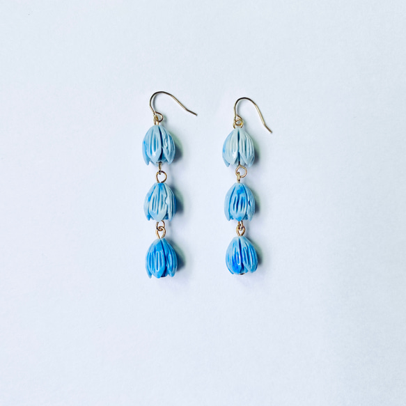 ピカケの蕾イヤリング ピアス 3連ピアス ピアス（フック・チェーン） BWE accessories 通販 12059226｜Creema(クリーマ)