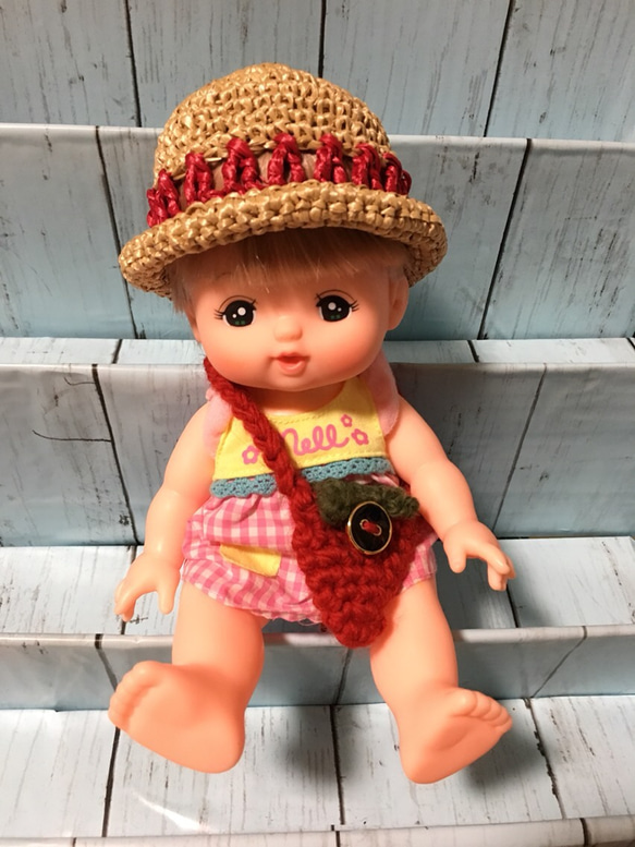 メルちゃんのお出かけ麦わら帽子 おもちゃ・人形 Akai_cN 通販 3682941｜Creema(クリーマ)