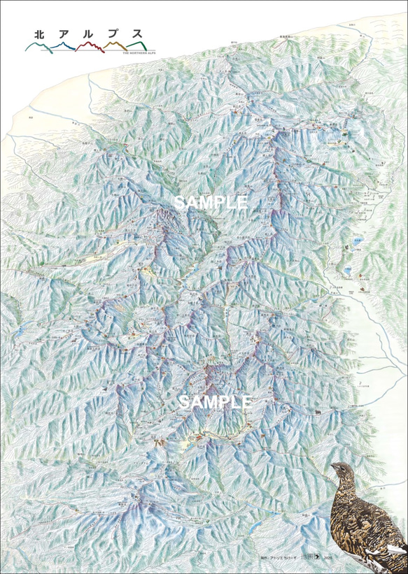 北アルプスに行きたくなる地図 写真・グラフィック アトリエちけーず 通販 8177681｜Creema(クリーマ)