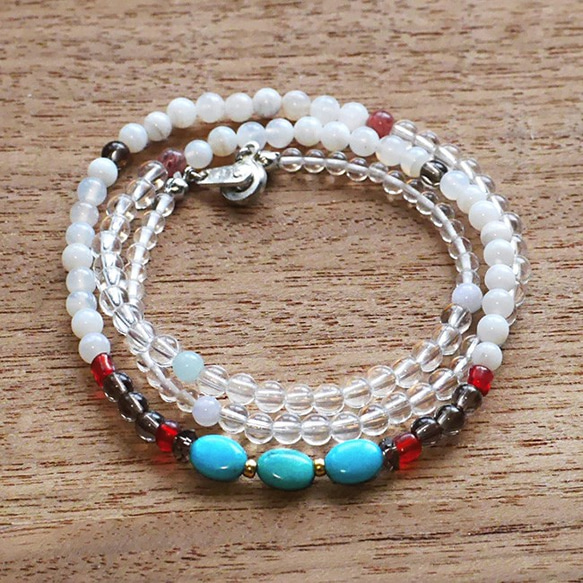 【SN-4】ネックレス☆ターコイズ・スモーキークォーツ・ホワイトアゲート ネックレス・ペンダント サルサパリラ 通販｜Creema(クリーマ ...