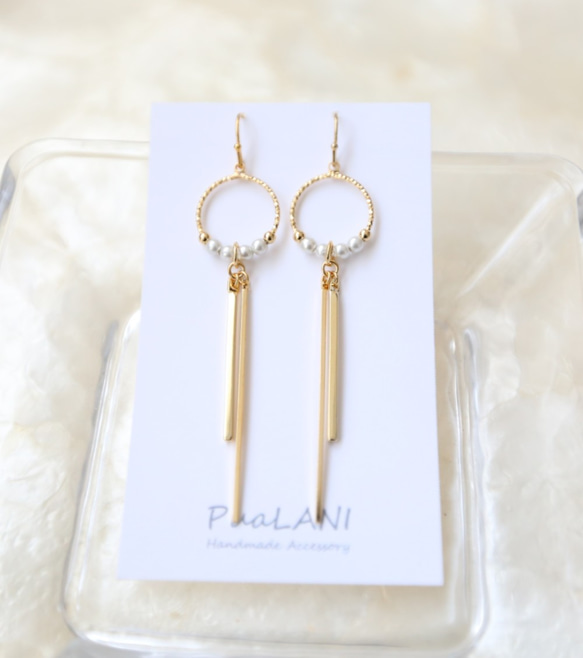 メタル（ツイスト＆パール＆スティックW）♡ピアス・イヤリング♪【K18・K14GF/14kgf対応】 ピアス（フック・チェーン） PuaLANI プアラニ pualani 通販 6805712 ...