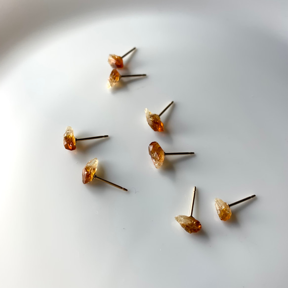 SALE シトリンのピアス S ピアス（スタッド・一粒） kag 通販｜Creema(クリーマ)