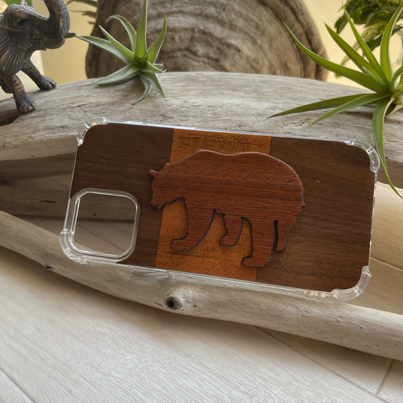 天然木 森のクマさん3 お洒落なスマホケース iPhoneケース・カバー Gino 通販 12222682｜Creema(クリーマ)