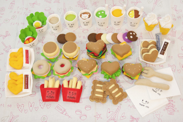 ★フェルトままごと★Heartバーガー おもちゃ・人形 がんばるかあちゃん 通販 4666735｜Creema(クリーマ)