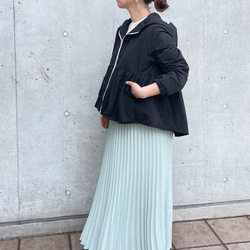 【撥水加工】雨にも負けない‼フレアヘム パーカーブルゾン 黒【M:3size展開】KMC-4 679381 ジャケット keep my ...