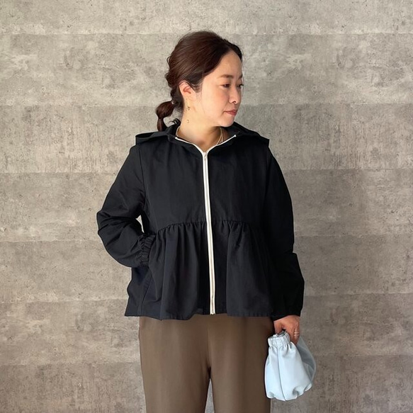 小柄さんS 撥水加工！雨にも負けない‼フレアヘム パーカーブルゾン【3size展開】KMC-4 382370 ジャケット keep my ...