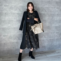 華やかレース 大人シックロングワンピース M〜LL【FREE】フォーマル KMC-118 107311 ワンピース keep my ...