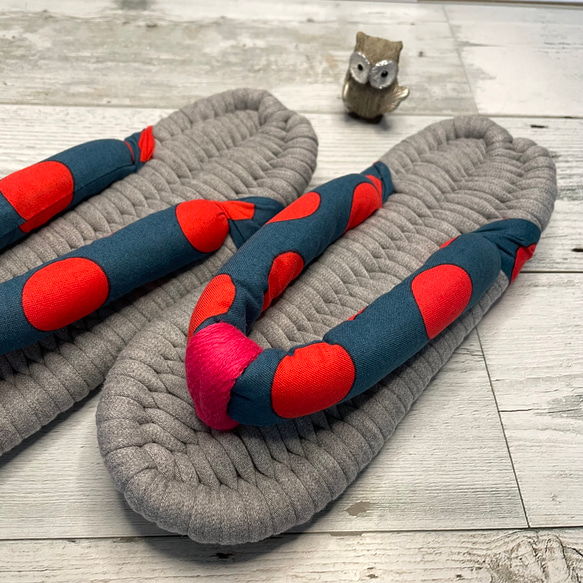 布草履 Lサイズ(24cm) 大きなドット柄 健康グッズ ルームシューズ スリッパ・ルームシューズ もへじ 通販 12644554 ...