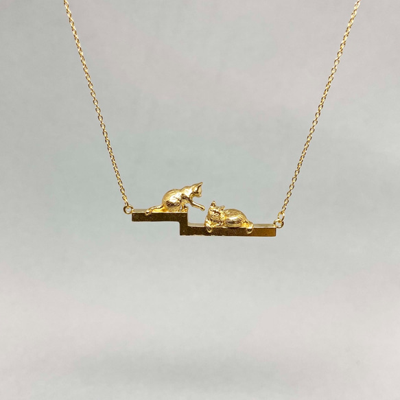 Chokkai ネコ ネックレス 40cm 真鍮 K18gp チェーンk14gf ネックレス・ペンダント トランキリテ 通販 8554124｜Creema(クリーマ)