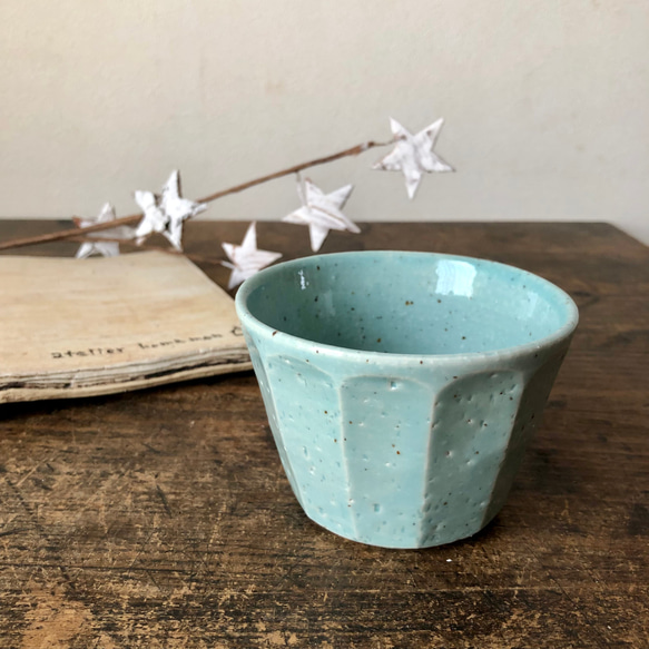 水色の面取りそばちょこ マグカップ こまもん工房 通販 12191475｜Creema(クリーマ)