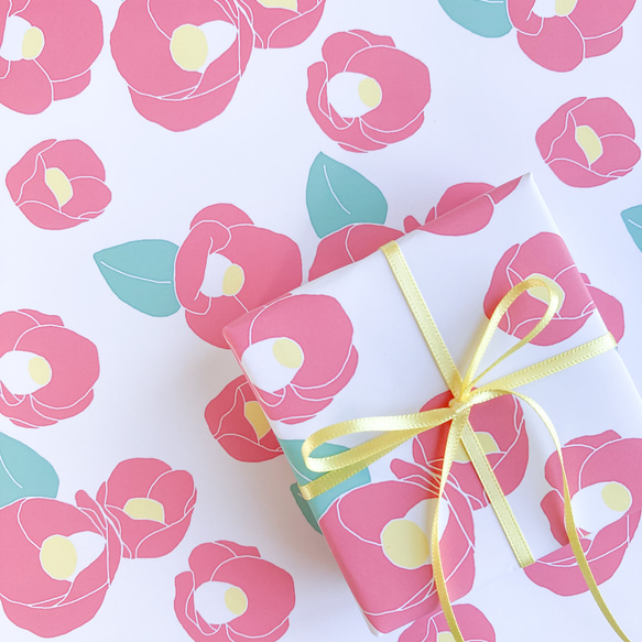 冬椿 デザインペーパー A4 包装紙・ラッピングペーパー mocolinho’s house 通販 12669041｜Creema(クリーマ)