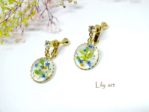 【高品質】round flower夏のお花畑イヤリング/ピアス イヤリング・ノンホールピアス りりぃ 通販｜Creema(クリーマ) 5648998