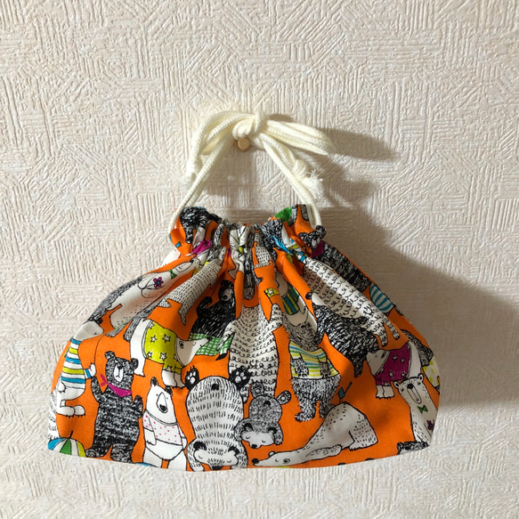 入園入学応援セール！クマ柄のお弁当袋！可愛いです。裏地付き(^^) 弁当袋・風呂敷 Chammy 通販 11588747｜Creema(クリーマ)