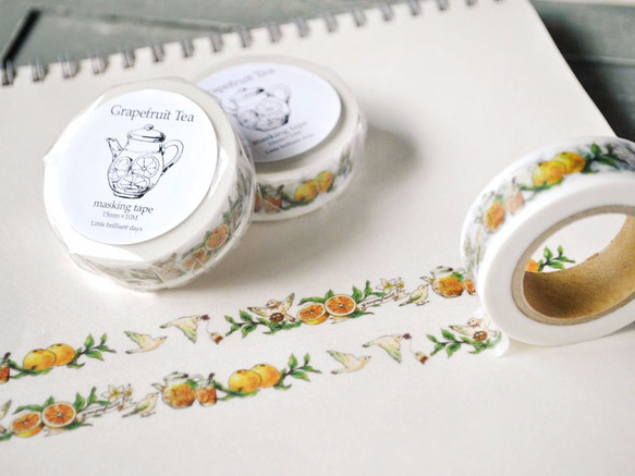 【完売】GrapefruitTea（白）マスキングテープ マスキングテープ littlebrilliantdays 通販｜Creema ...