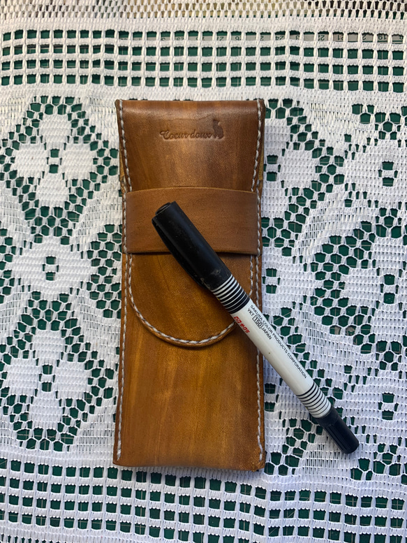 牛ヌメ革ペンケース ブラウン ペンケース Coeurdoux 通販 12717296｜Creema(クリーマ)
