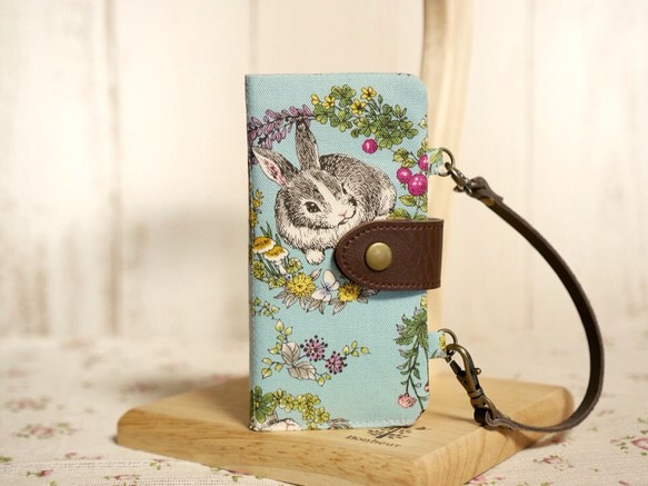 手帳型iPhoneケース rabbit B〈iPhone5/5s専用〉 iPhoneケース・カバー SHU 通販 1837595｜Creema ...