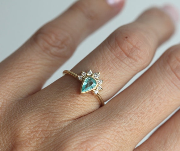 パライバトルマリンリング 指輪・リング minimalvs 通販 2862364｜Creema(クリーマ)