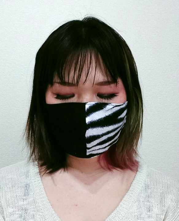 ゼブラ柄&黒布マスク その他ファッション雑貨 mio 凪の箱庭 通販 9389349｜Creema(クリーマ)