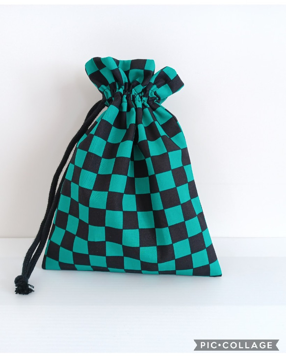 和柄巾着袋 コップ入れ お道具入れ 給食袋 MUSUBI 通販 12694875｜Creema(クリーマ)