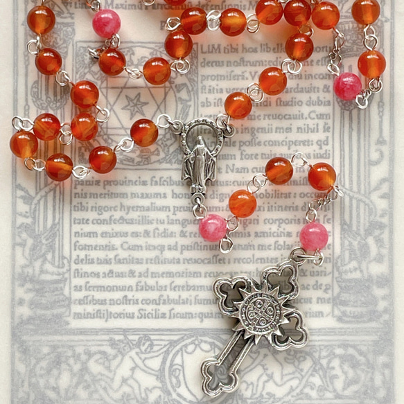 カーネリアン×アプリコットクォーツのロザリオ ネックレス・ペンダント シャノアール 通販｜Creema(クリーマ)