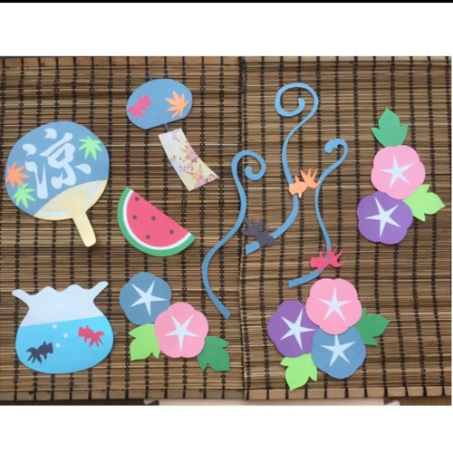 ☆ハンドメイド 壁面飾り 7月/8月 夏 あさがお/金魚/涼やか ☆ハンドメイド 壁面飾り 7月/8月 夏 あさがお/金魚/涼やか