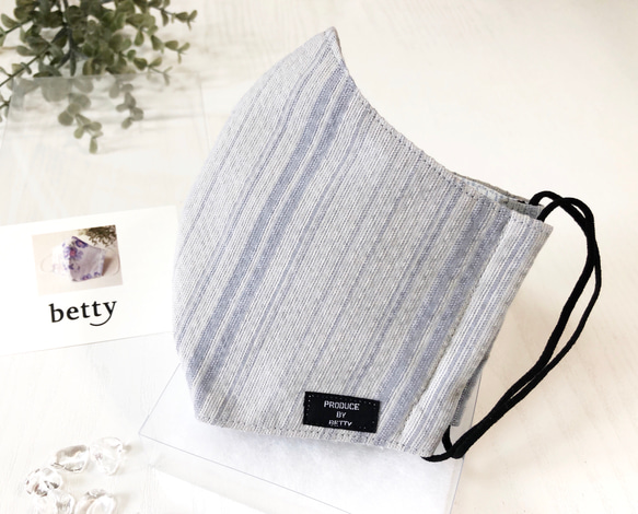 ラスト1点⭐︎しじら織惚れ惚れ男前マスクLL グレーストライプ メンズ 和風 ストレッチ フォーマル ギフト 布マスク betty 通販 ...