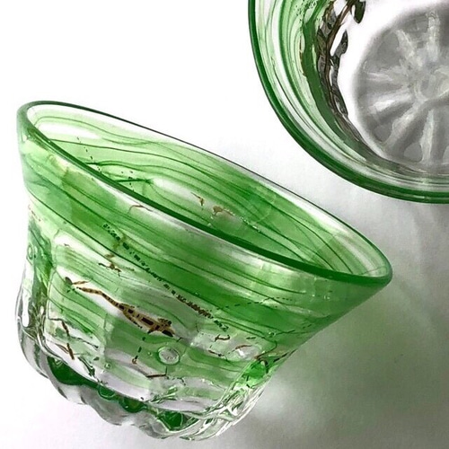 緑彩箔器 /ガラス皿/ガラスボール/かき氷皿 お椀・ボウル・鉢 緑彩箔器 /ガラス皿/ガラスボール/かき氷皿 お椀・ボウル・鉢