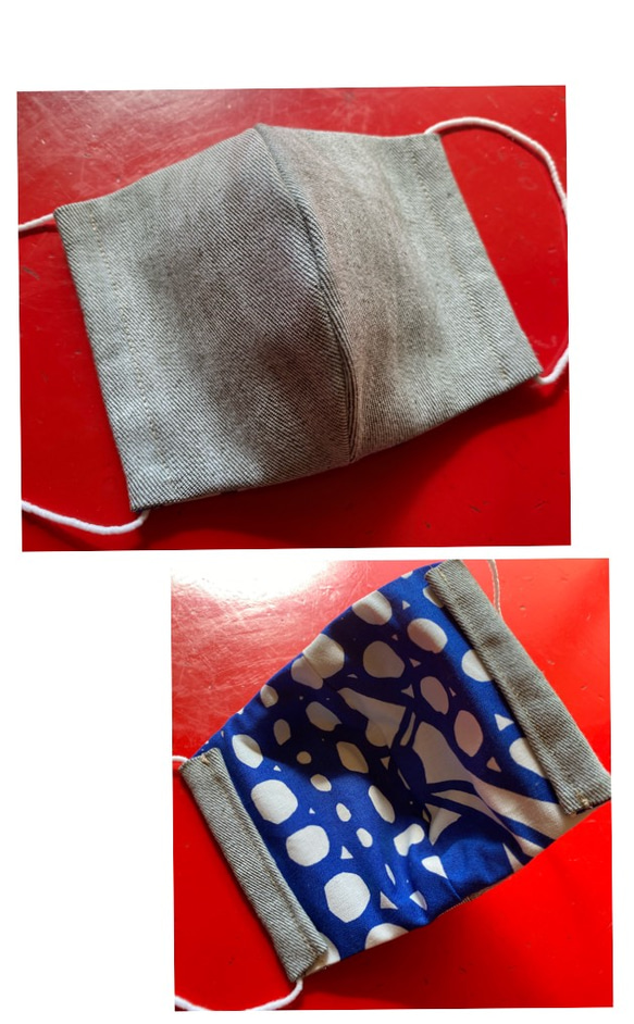 値下げ！ 即日発送【マスク】つけ心地よし 手作り 裏地かわいい 立体マスク ハンドメイドマスク デニムマスク 色違いあり その他ファッション ...