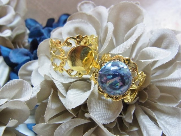 指輪 リングパーツ リング台座 ゴールド 金具・チェーン フィンヌ 通販 8159937｜Creema(クリーマ)