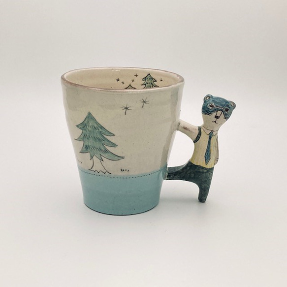いたち＊マグカップ 7－17 マグカップ 陶 坪内真弓 通販｜Creema(クリーマ)