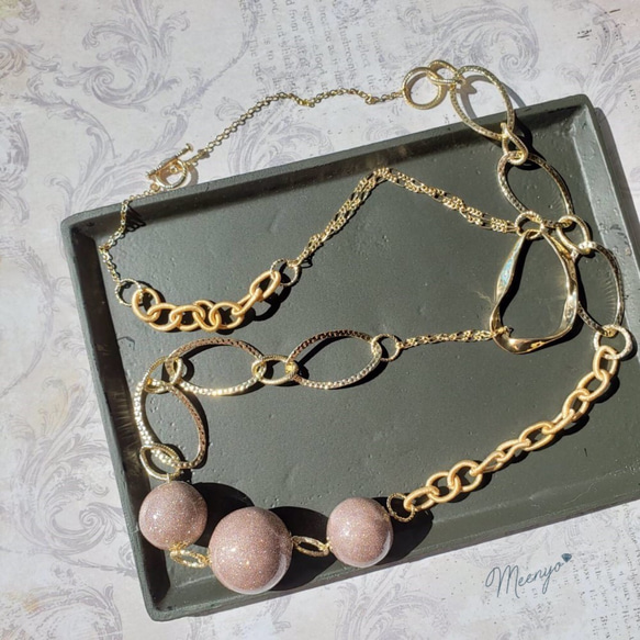 Shinetama ネックレス beige gold ネックレス・ペンダント meenyo 通販｜Creema(クリーマ) 9291724