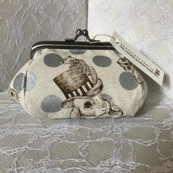 ジョリーフルール がま口ポーチ【オフホワイト】 がま口 atelier☆sweet-fish 通販｜Creema(クリーマ) 6006695