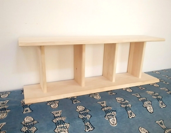 ひのきの本棚（一段：3×1） 棚・シェルフ・ラック あしがら丸太細工 通販 10097535｜Creema(クリーマ)