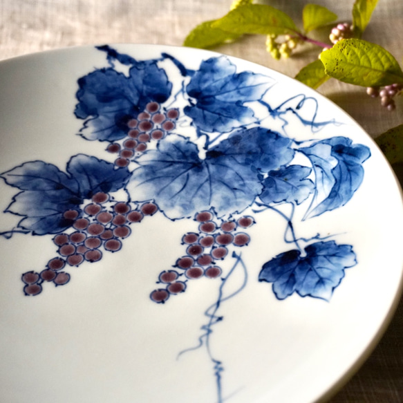 葡萄画7.5寸皿 約23.0cm 大皿 ittou 通販｜Creema(クリーマ) 12664587