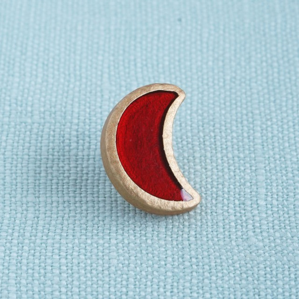 (2個) 15mm 月のボタン レッド×ゴールド フランス製 ボタン プチコパン 通販 12705386｜Creema(クリーマ)