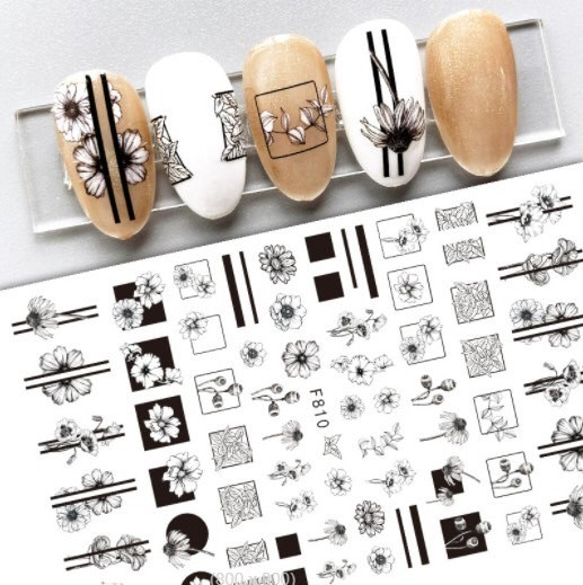 601 極薄ネイルシール F810 花 アート 一輪 ライン その他素材 素材屋 絆堂 8号店 通販 12920710｜Creema(クリーマ)