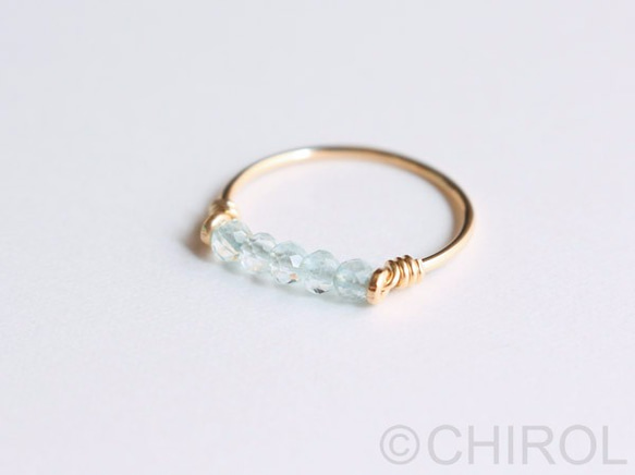 アクアマリン リング・・/ 14kgf 指輪・リング Lu＊Na + CHIROL 通販｜Creema(クリーマ) 1530694