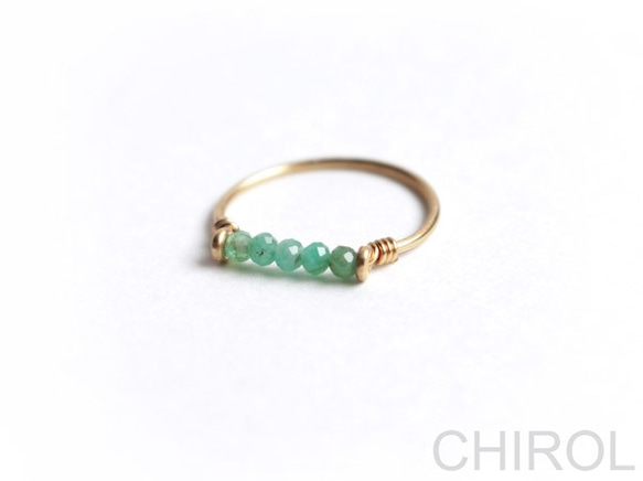 エメラルド リング・・ / 14kgf 指輪・リング Lu＊Na + CHIROL 通販 7254623｜Creema(クリーマ)