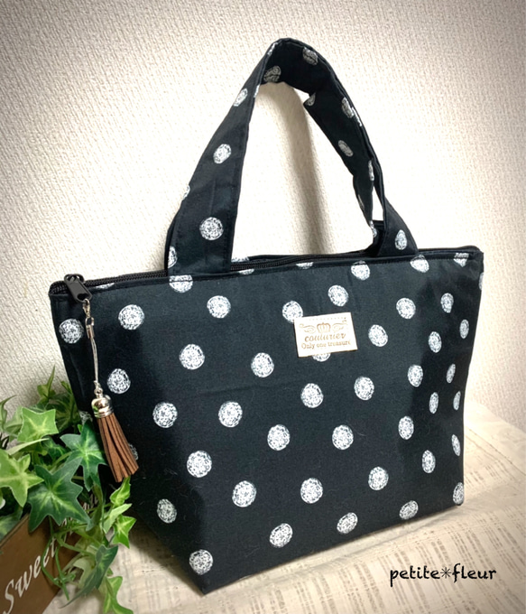 リネン水玉ランチバック（保温保冷） エコバッグ・サブバッグ fleur 通販 11700325｜Creema(クリーマ)