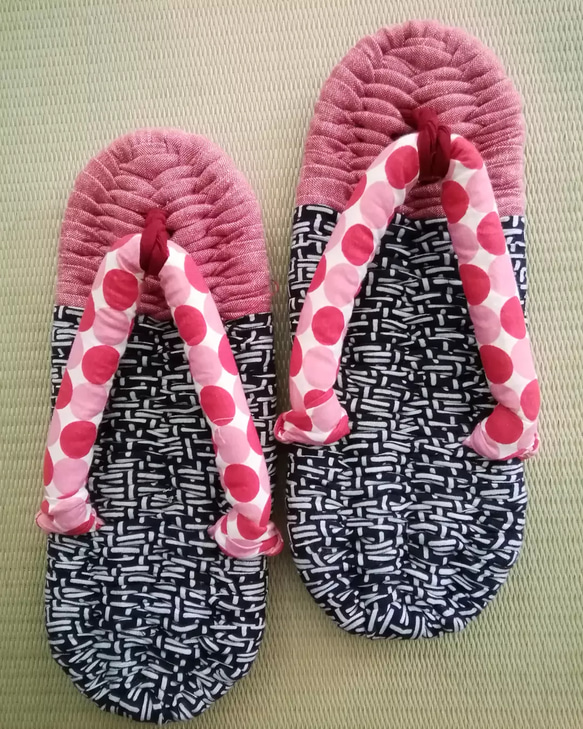 『大人の赤』23,5㌢布ぞうり スリッパ・ルームシューズ みちこばぁば 通販 12583151｜Creema(クリーマ)