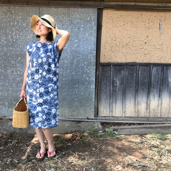 プライスダウン！ 浴衣地のフレンチスリーブワンピース ワンピース ツクル洋裁店 通販 10073699｜Creema(クリーマ)