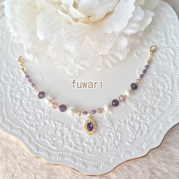 クラシカルシリーズ/深みパープルビジュー 羽織紐 / 着物 お宮参り 着物 fuwari-Ruu 通販 12605265｜Creema(クリーマ)