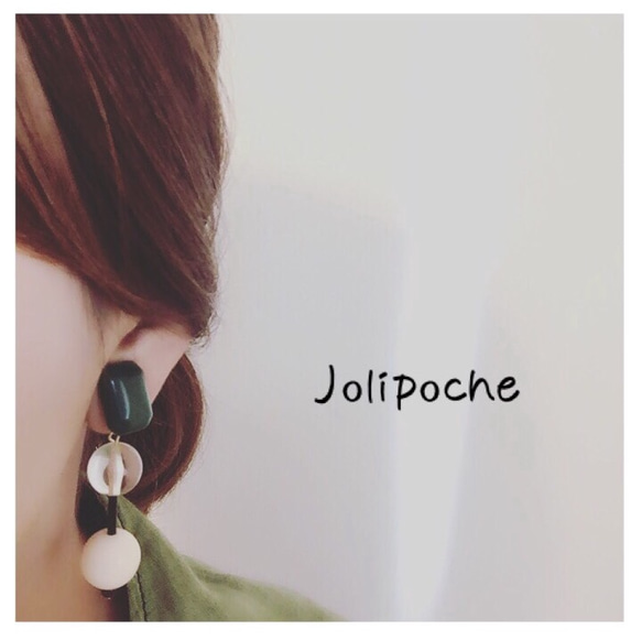 オクタゴンカボションイヤリング/ピアス ピアス（スタッド・一粒） Jolipoche 通販｜Creema(クリーマ) 2866352