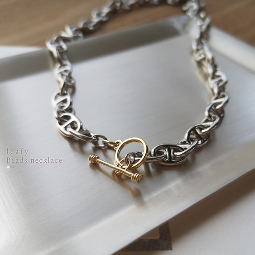 GOLD & SILVER MIX マリンチェーンネックレス ゴールド GOLD & SILVER MIX マリンチェーンネックレス ゴールド