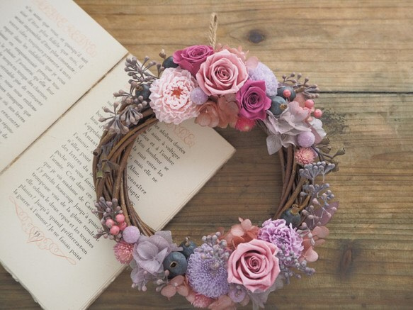 SALE＊＊Bonheur Couronne ＜Amour Pasel＞＊ 幸せ舞い込むリース リース atelier Henriette ...