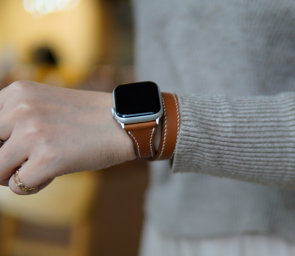 高級革使用 ベルト アップルウォッチバンド フランス産高級レザ バレニアレザー キャラメル 腕時計 GRACE TOKYO 通販 ...