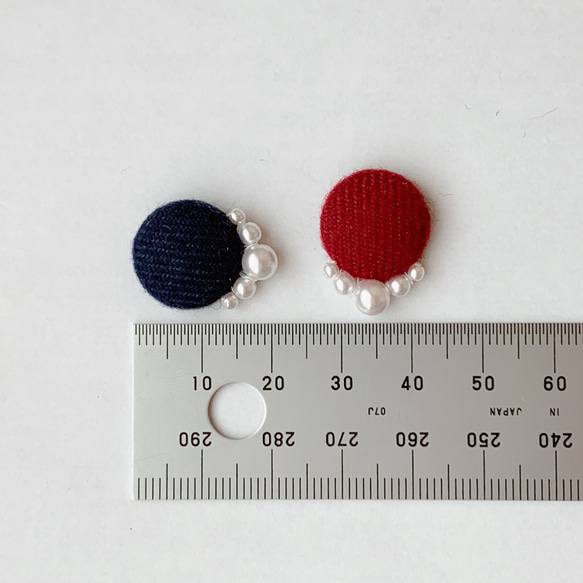 パールとあったか素材のくるみボタンピアス/イヤリング イヤリング・ノンホールピアス Orijem 通販｜Creema(クリーマ) 12623615