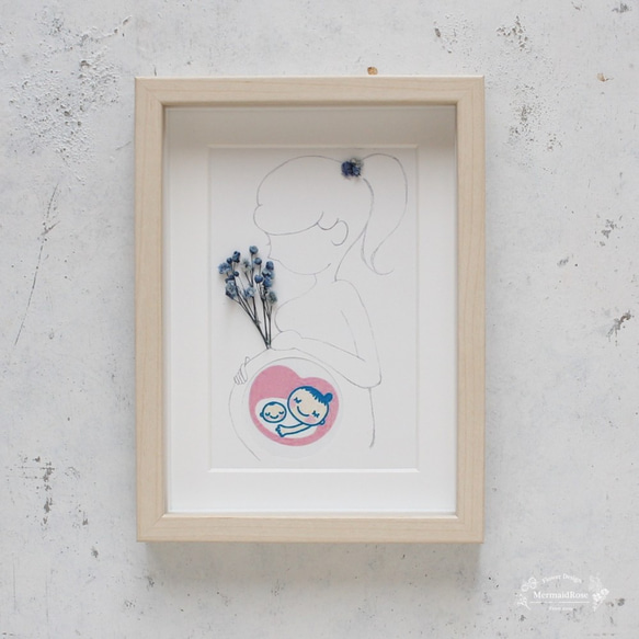 マタニティエコー写真フォトフレーム*カスミソウブルー フォトフレーム・写真立て マーメイドローズ 通販 1365017｜Creema(クリーマ)
