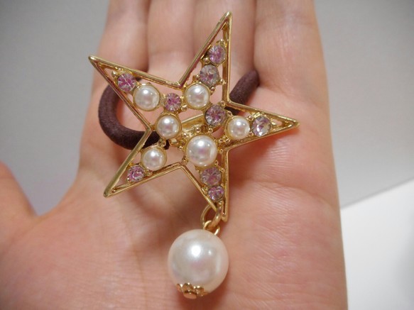 再販×4！スターpearlヘアゴム☆★*gold ヘアゴム riry 通販｜Creema(クリーマ) 1772374